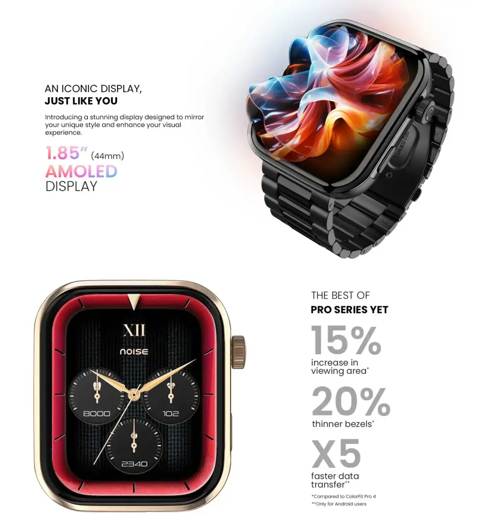 Noise ColorFit Pro 5 1.85″ AMOLED Display Smart Watch - Best