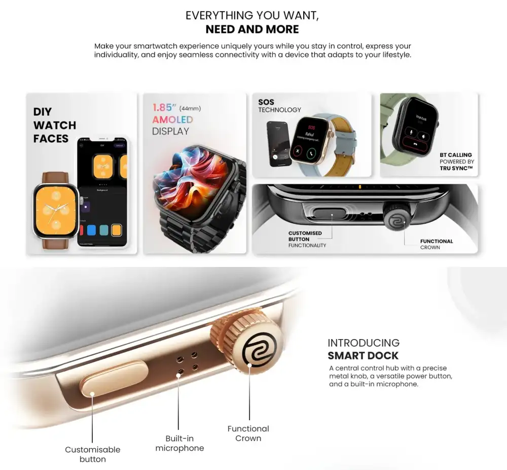 Noise ColorFit Pro 5 1.85″ AMOLED Display Smart Watch - Best