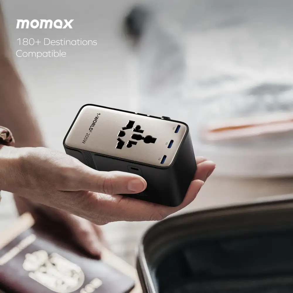 Momax 1-World² 205W 7-Port Dual AC Travel Adapter