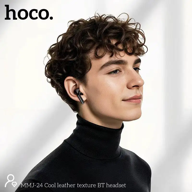 Hoco MMJ24 Leather Texture True Wireless Earbuds Premium