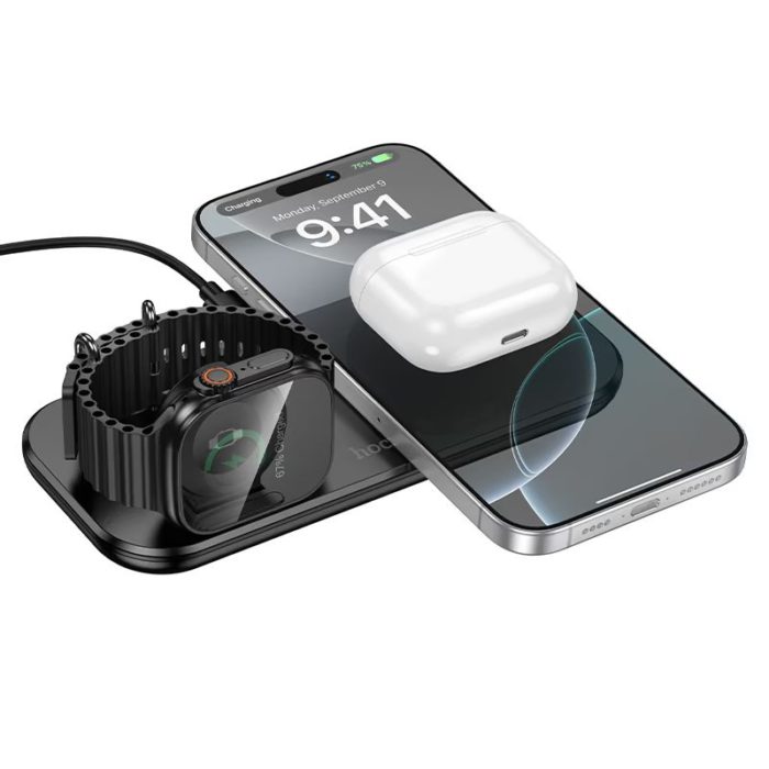 Hoco CW65 15W 3-in-1 Ultra Thin Wireless Fast Charger
