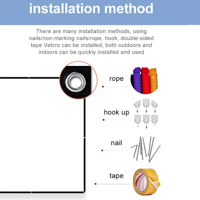 84 Inch Simple Milk Silk Fabric Projector Screen Price In BD