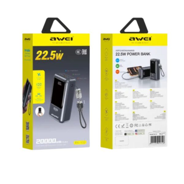 Awei PA-100 20000mAh 22.5W Fast Charging Power Bank BD