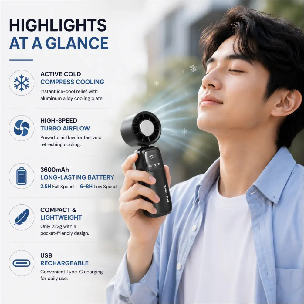 Turbo Fan N38 Cold Compress Handheld Fan Price In BD